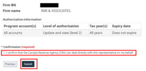 CRA Authorize Representative - RMI LLP Calgary